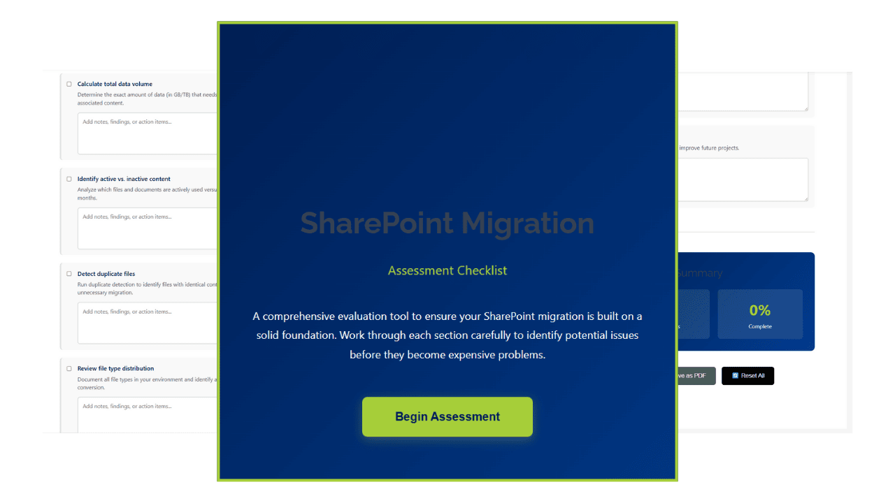 SharePoint Migration Assessment Checklist Download